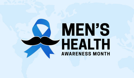Mens health awareness month background with ribbon