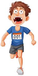 Exhausted runner cartoon character Royalty Free Vector Image