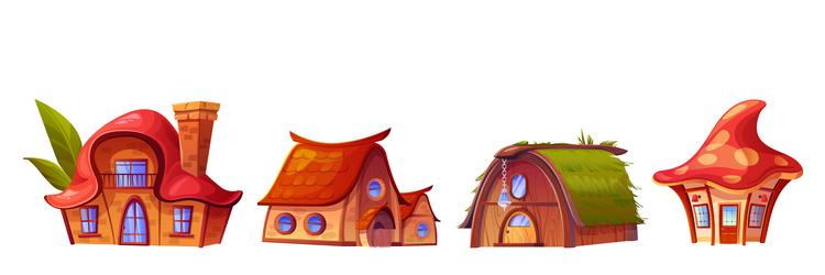Fairytale cartoon forest house Royalty Free Vector Image