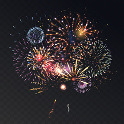 Realistic firework animation 3d frame Royalty Free Vector