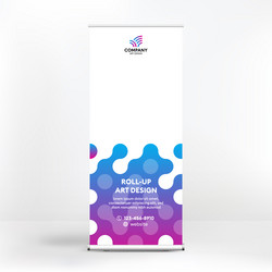 Roll-up advertising stand modern design Royalty Free Vector