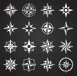 Windrose icons set on background for graphic Vector Image