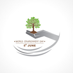 World environment day concept logo design - 5th Vector Image