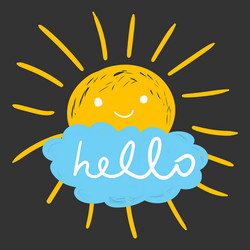 Hello summer hand drawn chalk sun icons isolated Vector Image