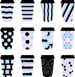 Seamless pattern of paper texture cups for coffee Vector Image