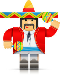 Spanish man origami toy Royalty Free Vector Image
