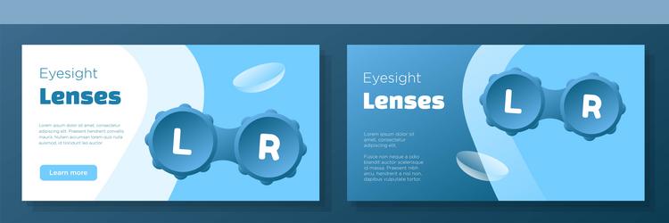 Optician service banner template set eye sight Vector Image