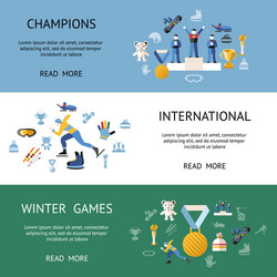 Digital winter games objects color Royalty Free Vector Image