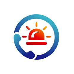 Emergency call logo light icon Royalty Free Vector Image