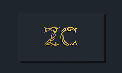 Initial letters zc monogram logo design bundle Vector Image