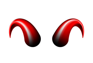 Realistic red and black halloween devil horns Vector Image
