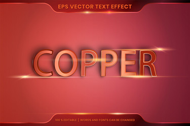 Text effect in 3d bronze words theme Royalty Free Vector
