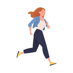 Woman character hurrying running fast feeling Vector Image