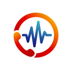 Emergency call pulse heartbeat icon templ Vector Image