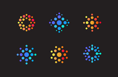 Isolated abstract colorful round shape logos set Vector Image
