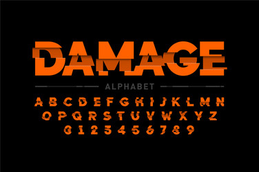 Damaged font design Royalty Free Vector Image - VectorStock