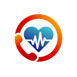 Emergency call logo light icon Royalty Free Vector Image