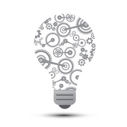 Bulb with cogs - gears icon Royalty Free Vector Image