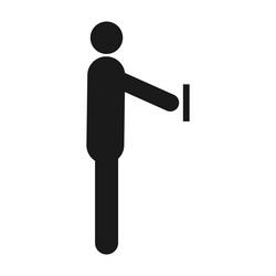 Person open door icon Royalty Free Vector Image