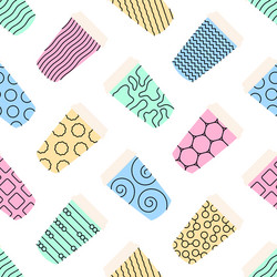 Seamless pattern of paper texture cups for coffee Vector Image