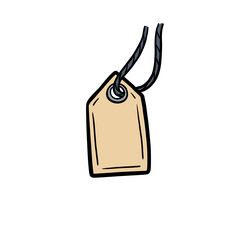 Cardboard label with rope Royalty Free Vector Image