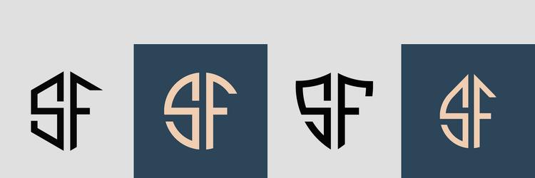Creative simple initial monogram sf logo designs Vector Image