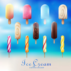 Colorful delicious popsicle ice cream Royalty Free Vector