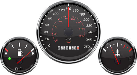 Car digital dashboard speedometer display fuel Vector Image