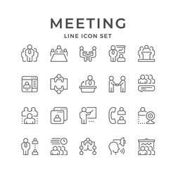 Set line icons meeting Royalty Free Vector Image