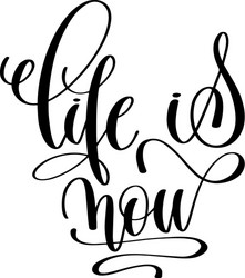 Life is short why not do it now word lettering Vector Image