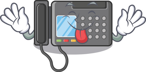 Crazy fax machine stuck cartoon wall Royalty Free Vector