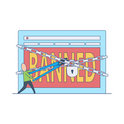Banned website and access prohibition concept Vector Image