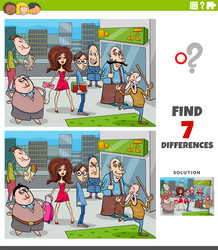 Differences educational task with comic women Vector Image