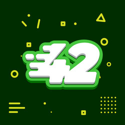 Number 42 3d speed icon Royalty Free Vector Image