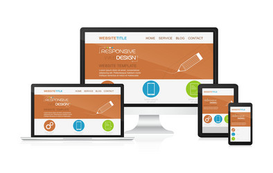 Responsive web design devices on a white Vector Image