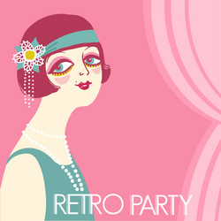 Retro party invitation design template vintage Vector Image