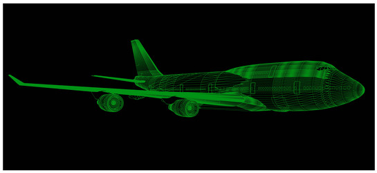 Aircraft structure for scanning technology Vector Image