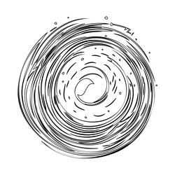 Black hole outline sketch purple Royalty Free Vector Image