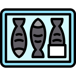 Fish pack icon supermarket and shopping mall Vector Image