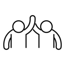 Happy people icon outline person group Royalty Free Vector