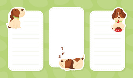 Cartoon dog character note or reminder card Vector Image