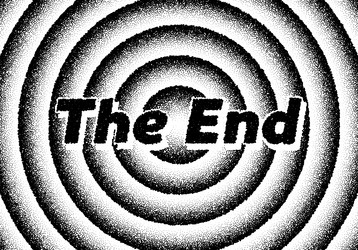 End movie titles with circles and retro Royalty Free Vector