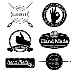 Handmade hand made craft label typography Vector Image