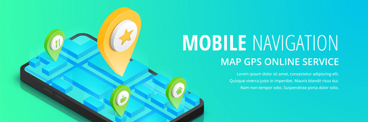 Gps navigation vertical banner Royalty Free Vector Image