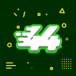 Number 44 3d speed icon Royalty Free Vector Image