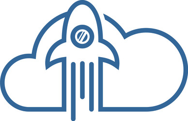 Rocket cloud logo icon template creative design Vector Image