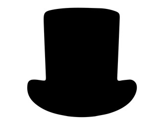 Top hat silhouette art Royalty Free Vector Image