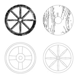 Vintage wooden wheel icon Royalty Free Vector Image