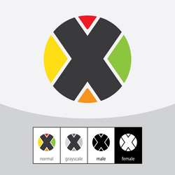 X letter logo blue color Royalty Free Vector Image