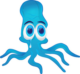 Cartoon octopus a little sad Royalty Free Vector Image